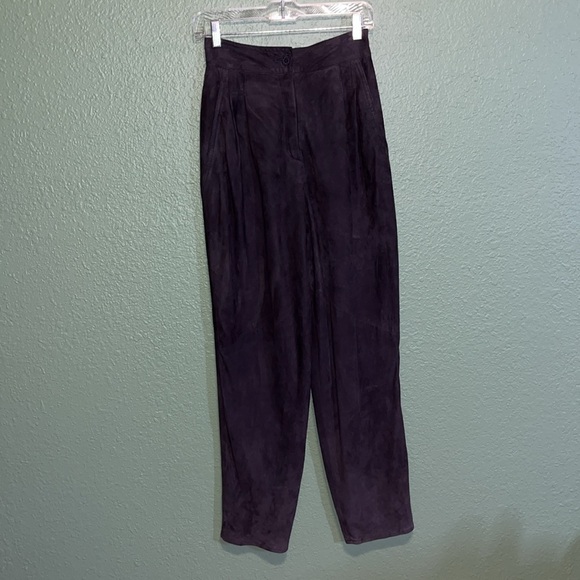 Vintage | Pants & Jumpsuits | Vintage Vakko Suede Leather Slacks Super ...